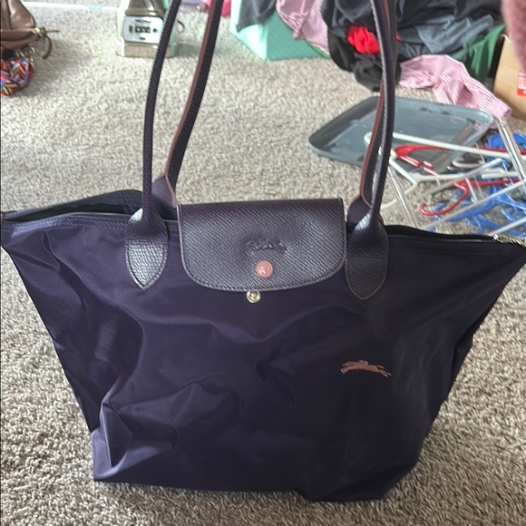 Longchamp | Bags | Longchamp Purple La Pliage Tote Bag Lightweight ...